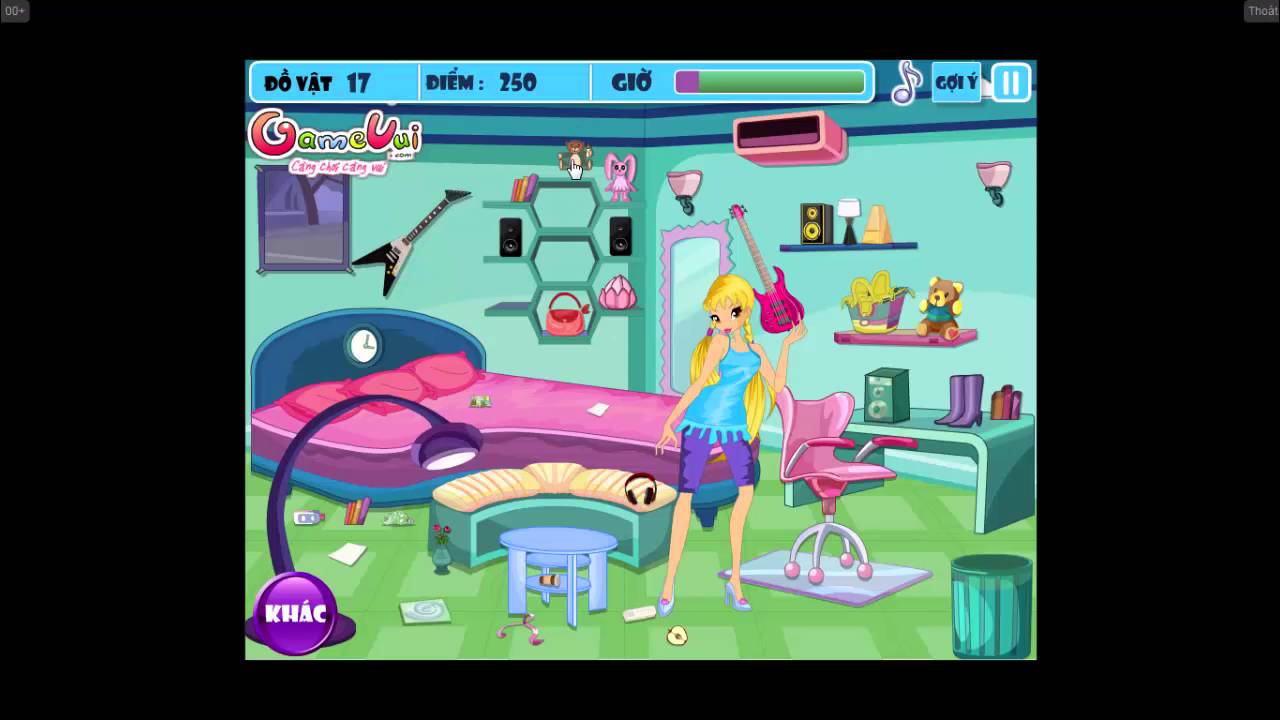 Video Chơi game Winx dọn phòng - Game Vui - Game Vui