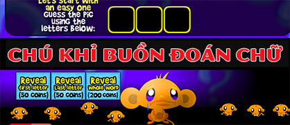 Game Chú khỉ buồn đoán chữ - Monkey Go Happy Guess - Game Vui