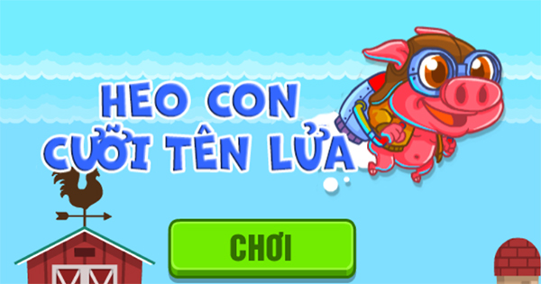 Game Heo con cưỡi tên lửa - Rocket Pig - Game Vui