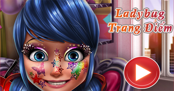 Game Ladybug trang điểm - Ladybug Glittery Makeup - Game Vui