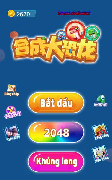 Game 2048 Khủng Long - Game Vui