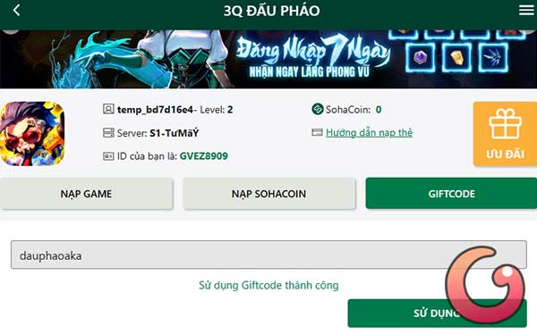 Tổng hợp code 3Q Đấu Pháo mới nhất tháng 10/2025 - GameVui.vn